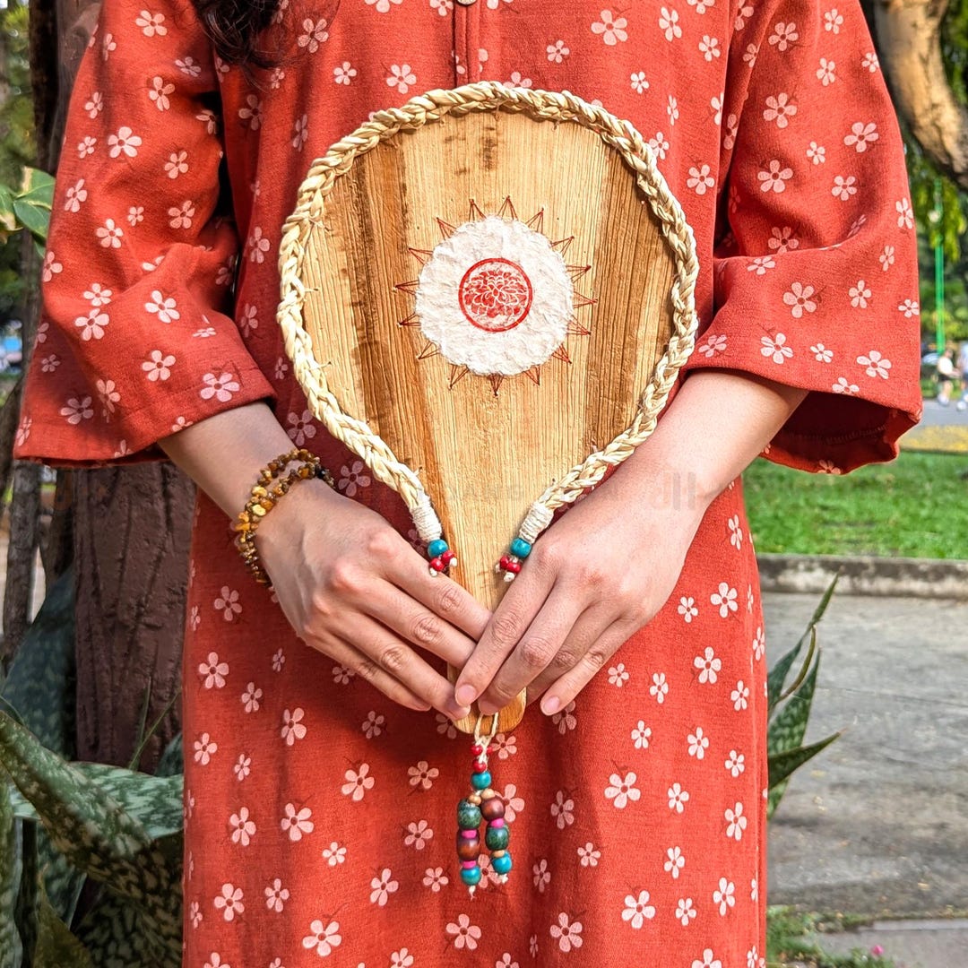 Vietnamese Palm Fan “Định Tình” – Hương Collection: Handcrafted Areca ...