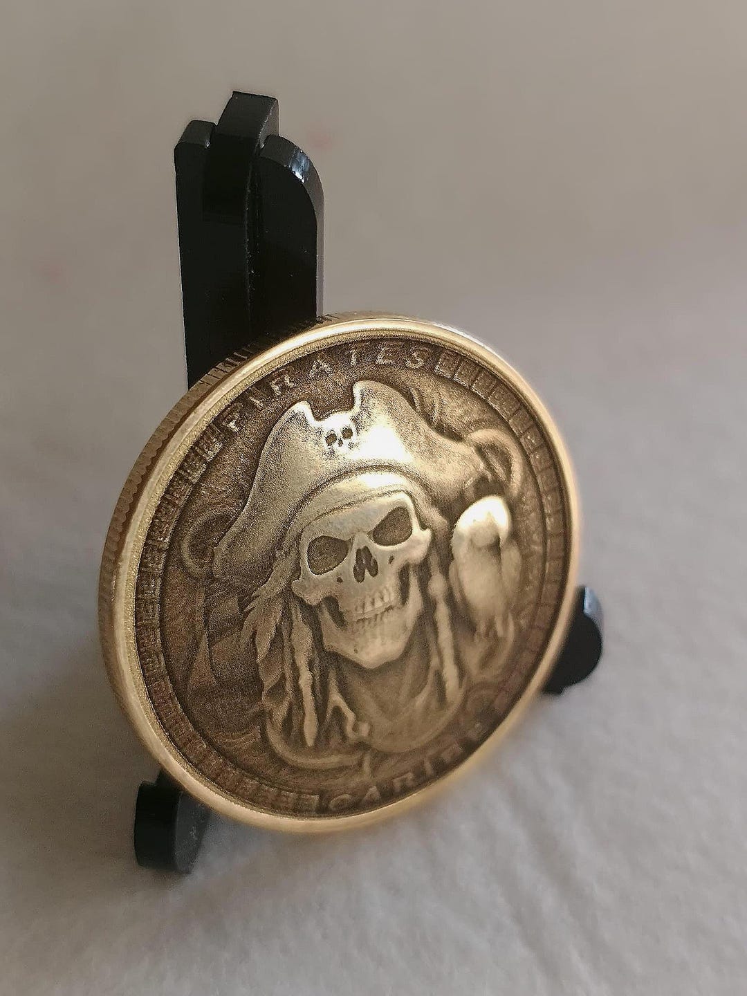 Solid Brass Pirate Coin - "curse of the Caribbean" Medallion - Laser ...