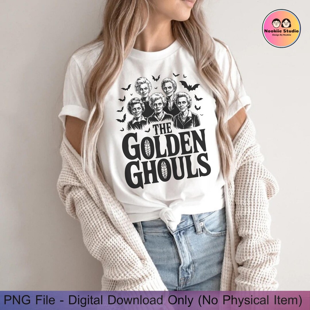 Golden Ghouls Halloween Png,vintage Funny Ghoul Friends Clipart,zombie ...