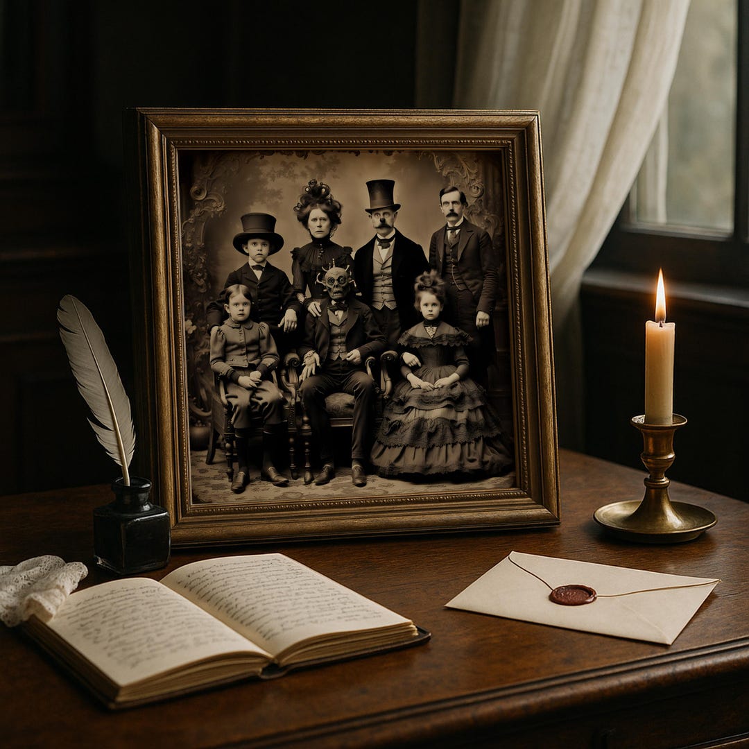 Victorian Family Portrait Printable – Monstrous Patriarch, Creepy ...