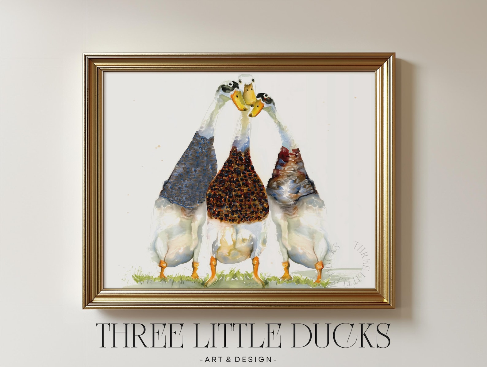 Three Messy Ducks Watercolor Art Print – Whimsical Farmhouse Decor ...