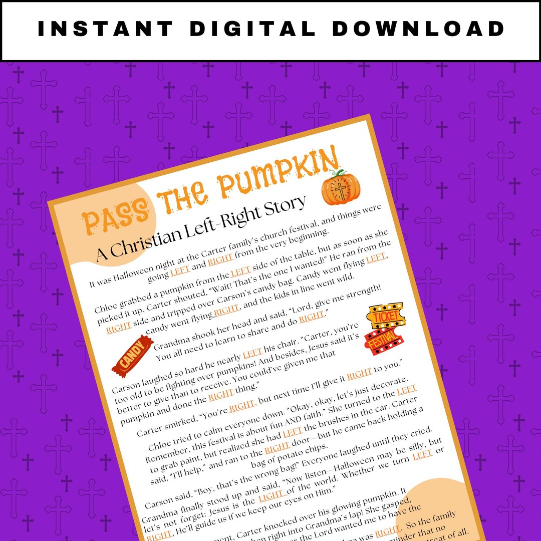 Pass the Pumpkin Game: Christian Halloween Left-right Story (digital ...