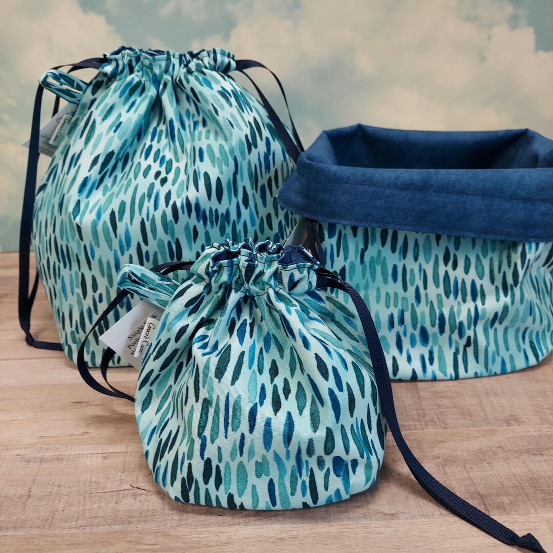 Single Sack Project Bags in Drops, in Three Sizes - Reversible - Etsy