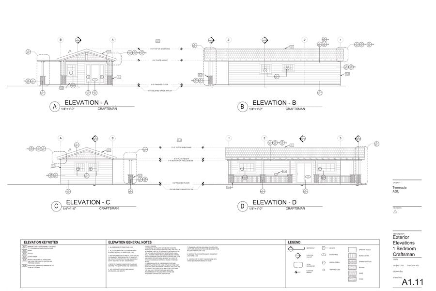 17'x36' ADU House Plans – Complete Construction Drawings With 3 Design ...