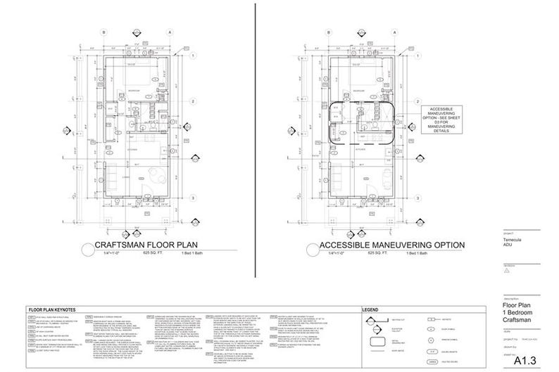 17'x36' ADU House Plans – Complete Construction Drawings With 3 Design ...
