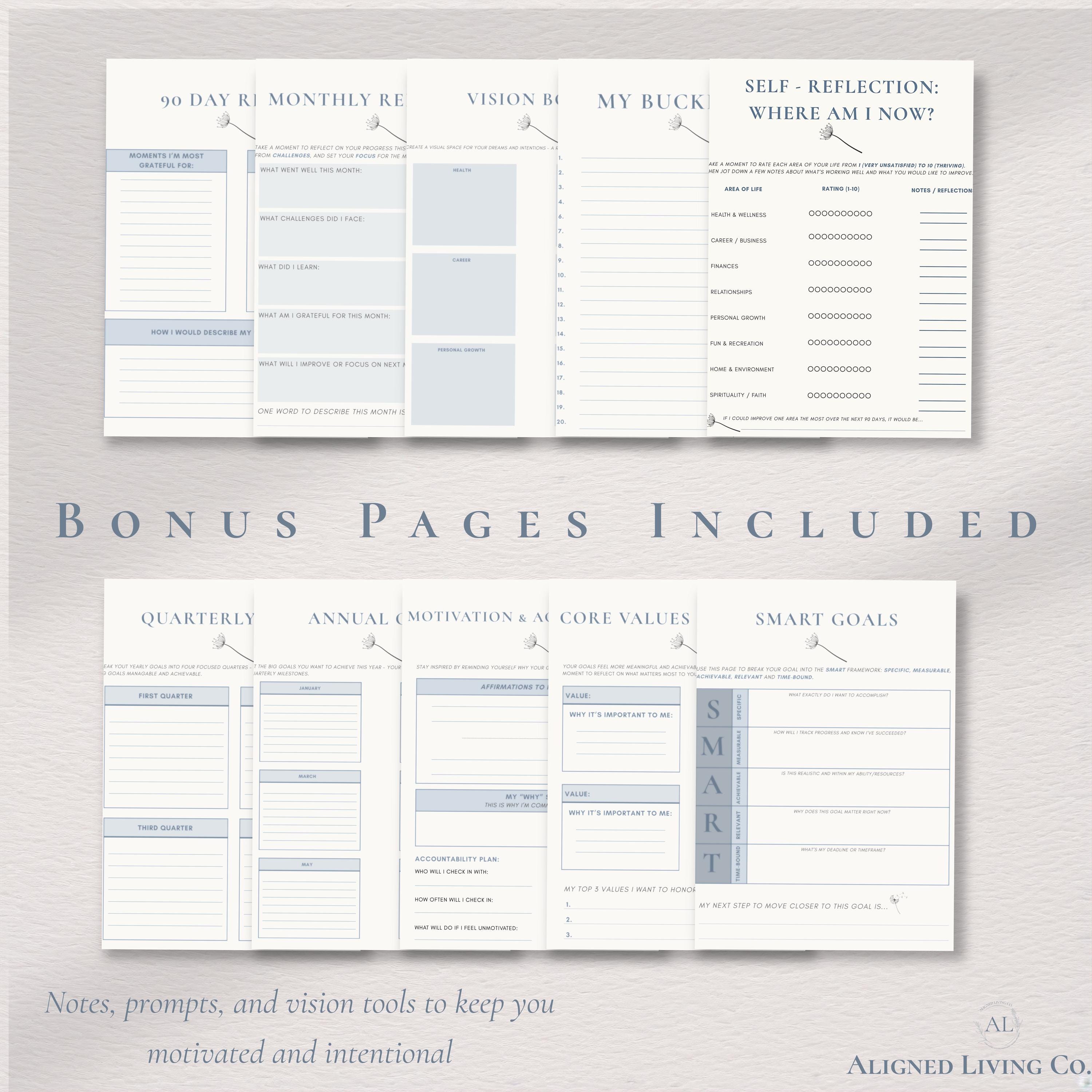 90-day Goal Setting Journal | Printable Productivity Planner, Daily ...
