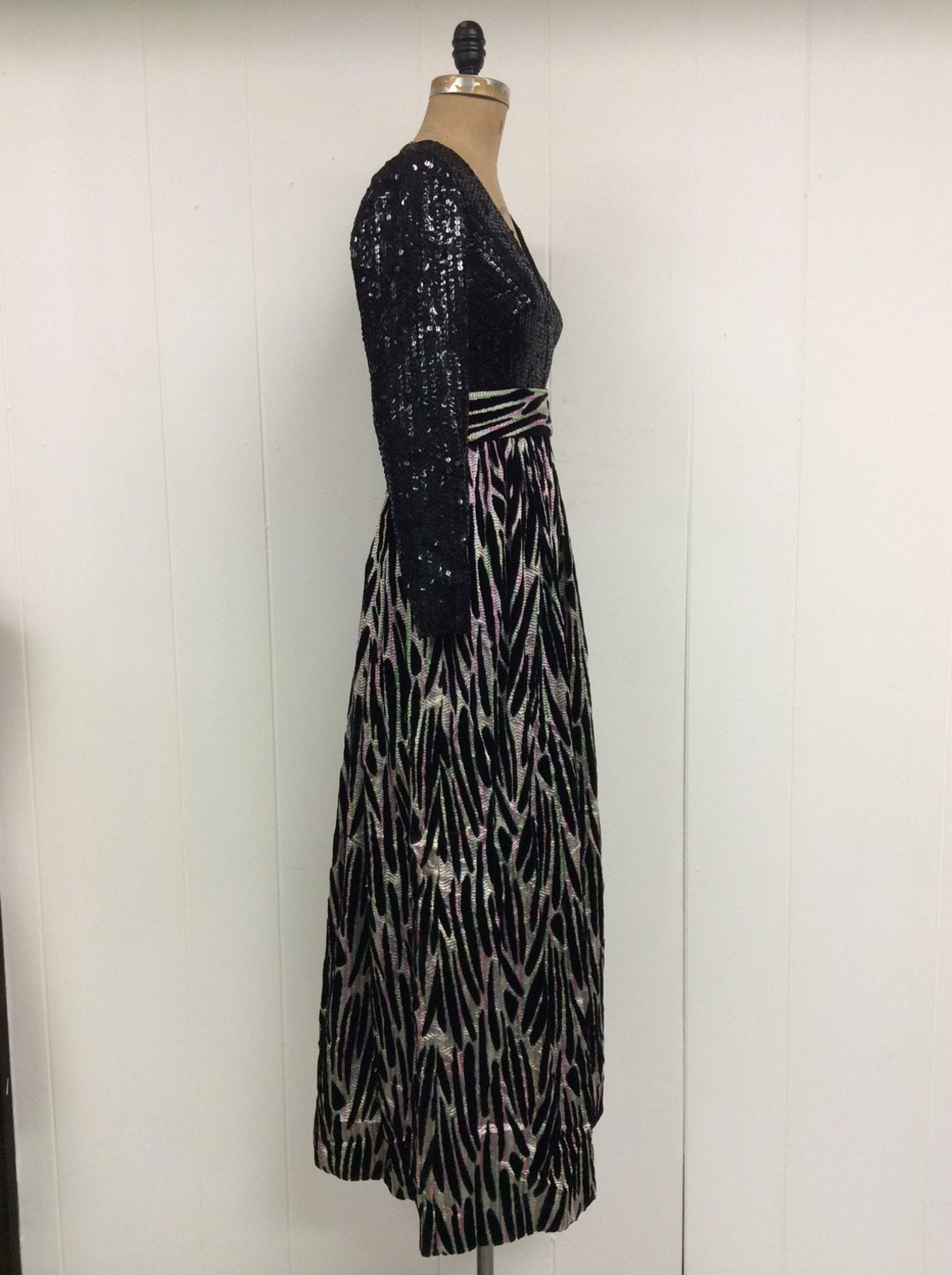 1960s 1970s Sequin Gown 60s 70s Maxi Dress - Etsy