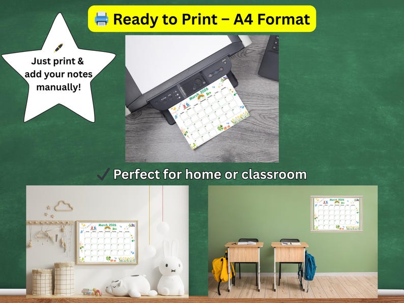 2026 Kids Calendar – Editable and Printable Monthly A4 PDF | Fun School ...