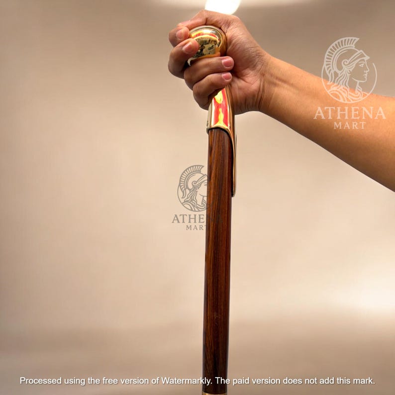 Brass Bubba Handle Walking Stick – Solid Wood Shaft, Heavy Brass Top ...