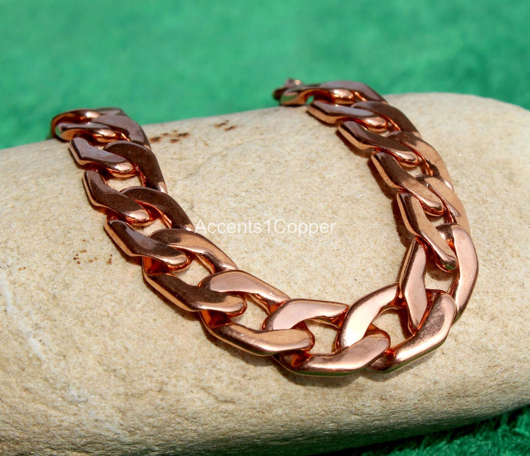 Handmade Solid Pure Copper Chain Bracelet, Vintage Style - Etsy
