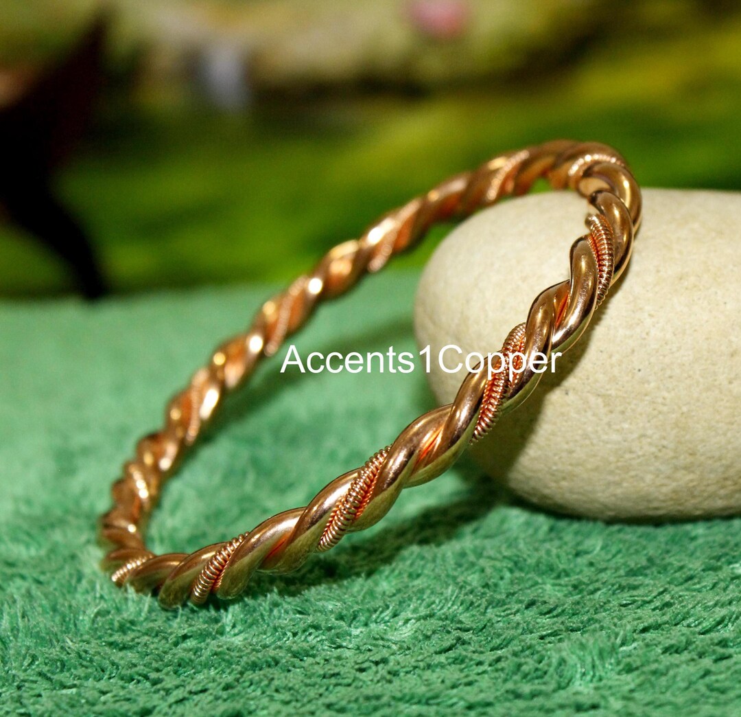 Handmade Twisted Copper Bangle Bracelet, Tensor Ring - Etsy