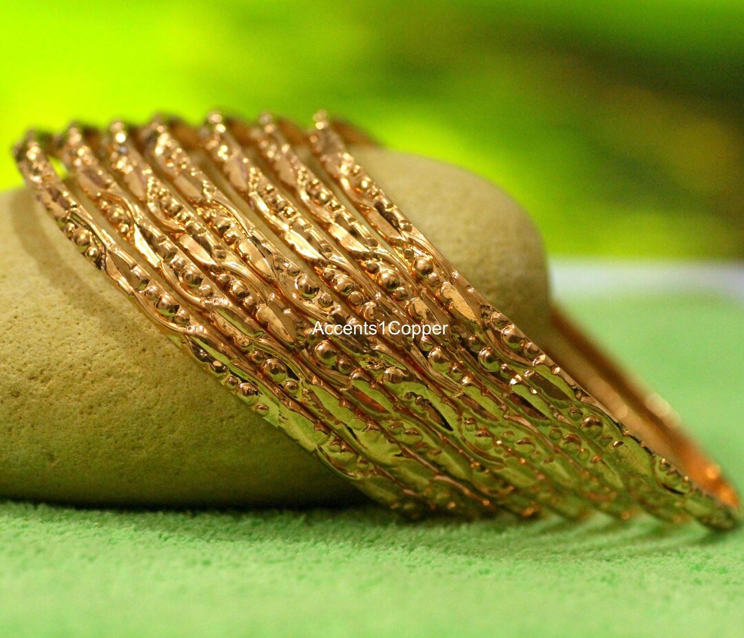 Handmade Solid Copper Bangle Set, Jewelry Gift (set of 7) - Etsy