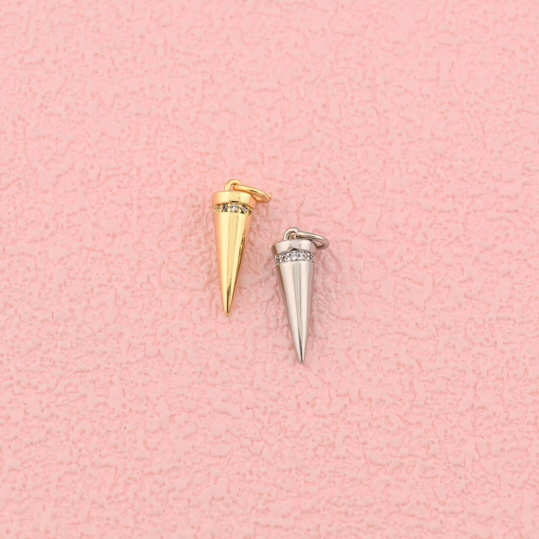 Elegant Spike Charm Featuring 18K Gold Filled and Silver Finishes With ...