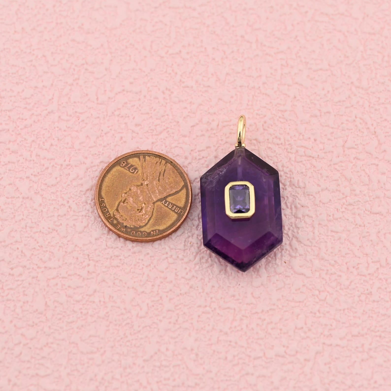 Faceted Hexagon Cut Natural Stone Pendant for Statement Necklaces and ...