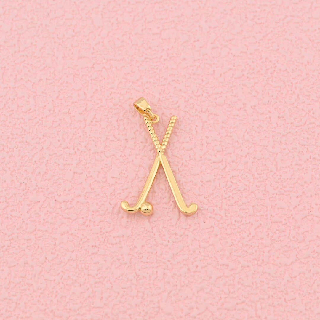Elegant 18K Gold Filled Golf Club Pendant for Necklace Making, Sports ...