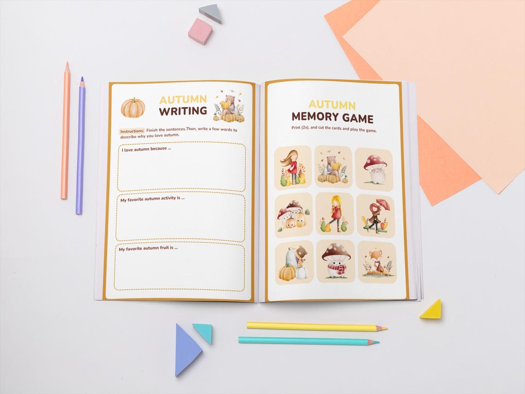Printable Autumn Activity Book for Kids – 18 Fun Fall Worksheets for 5 ...