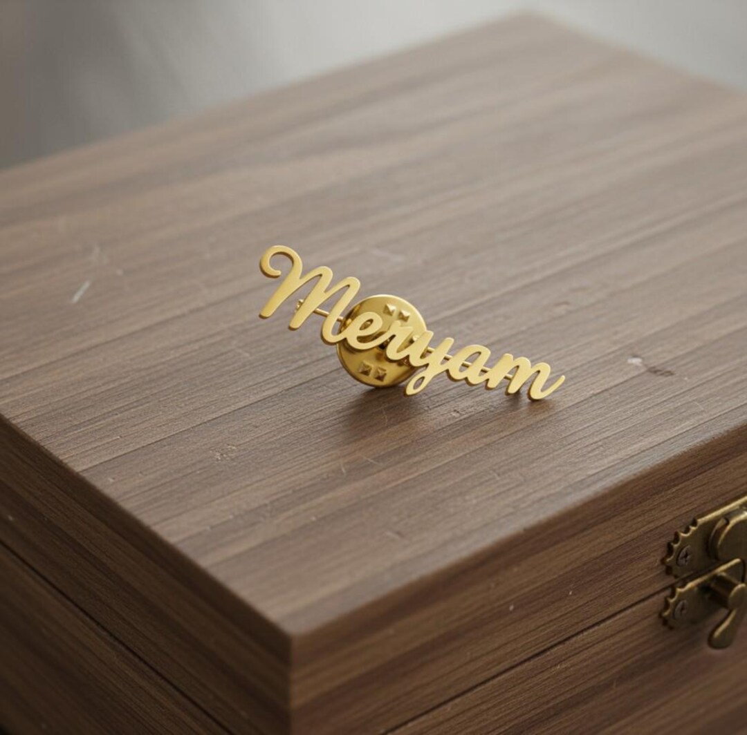 Personalized Gold Name Brooch, Custom Script Name Pin - Etsy