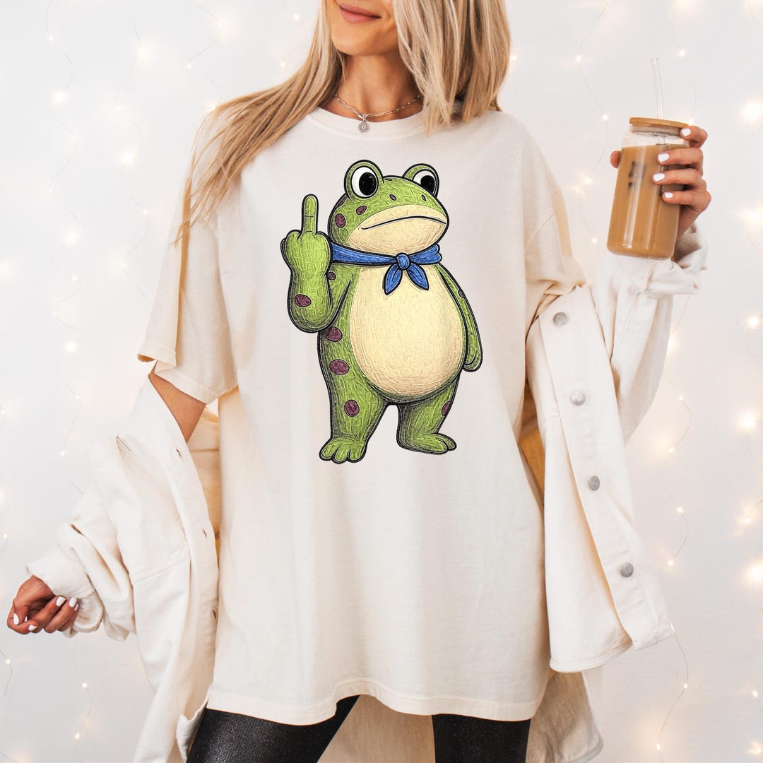 Funny Frog Giving Middle Finger T-shirt, Sarcastic Tee - Etsy
