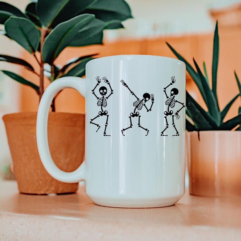 Dancing Skeletons Mug, Halloween Mug, Mug for Women, Mom Halloween ...