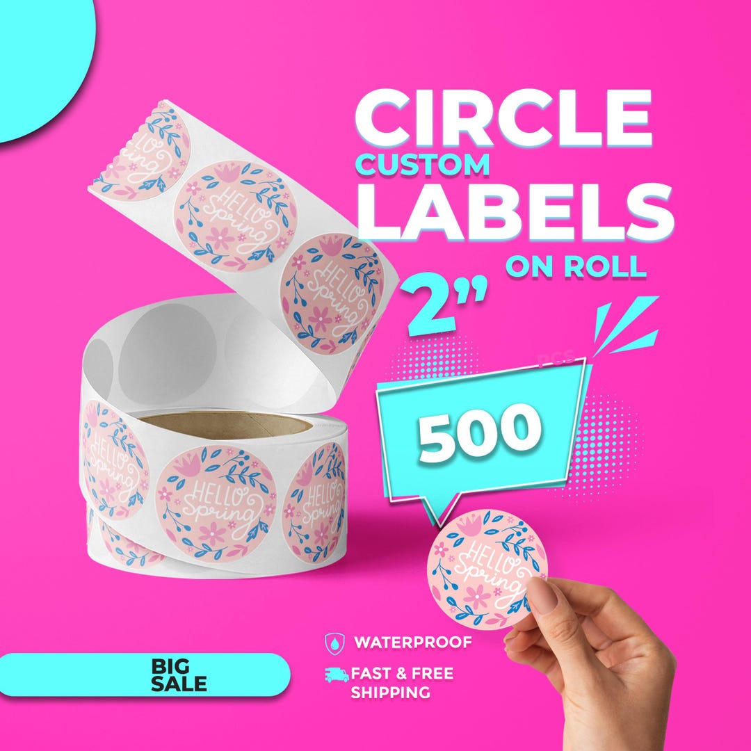 Custom Vinyl Stickers, Personalized Circle Labels on a Roll, Logo ...