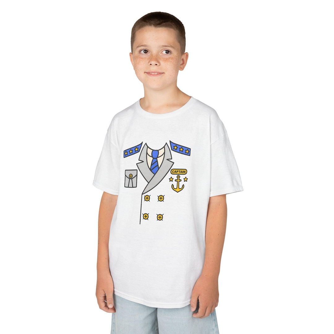 Boat Captain Uniform Costume Shirt Funny Halloween Sailor Tee, Nautical ...