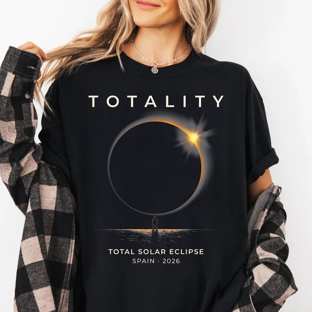 Total Solar Eclipse 2026 T-shirts, Spain Souvenir, Astronomy Gift ...
