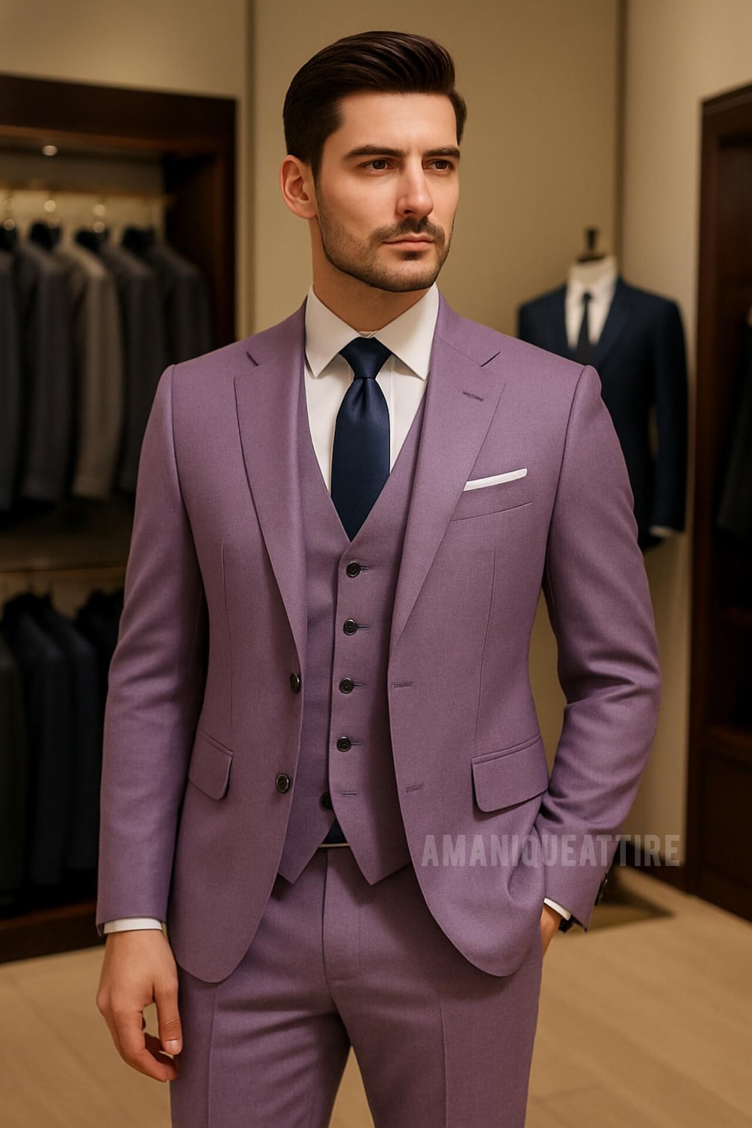 Lavender Purple 3 Piece Men’s Suit | Custom Tailored Suit - Etsy