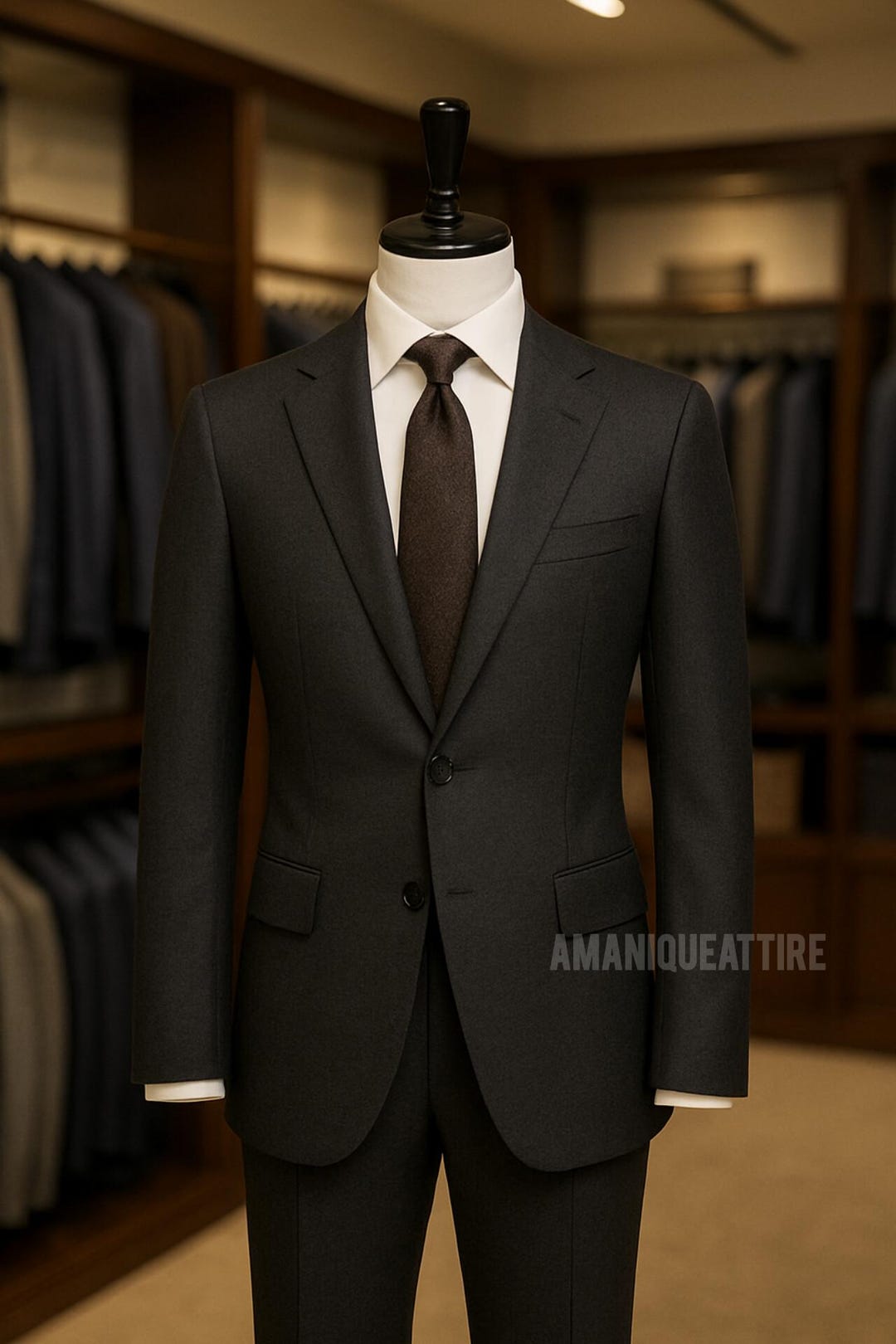 Men's Black Two Piece Suit | Custom Tailored Business Outfit - Etsy