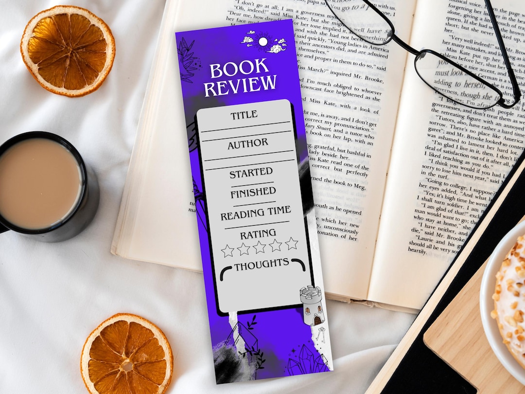 Printable Book Review Bookmarks: 10 Colors, Reading Tracker (PDF & PNG ...