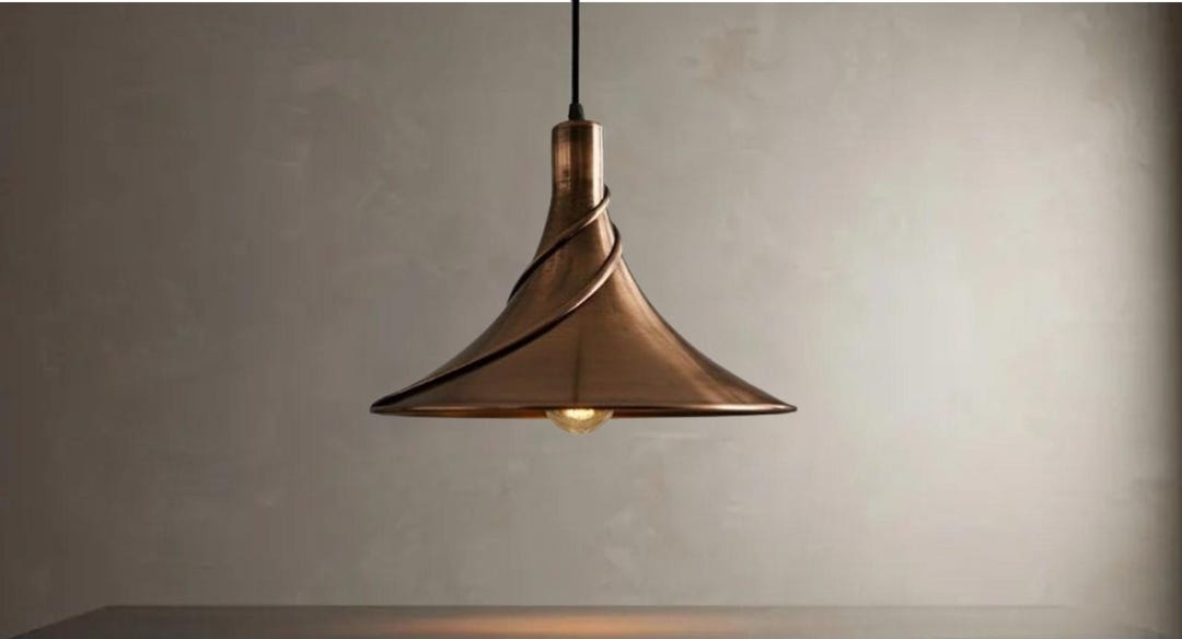 Hand-forged Copper Swirl Pendant Light – Moroccan Industrial Lighting ...