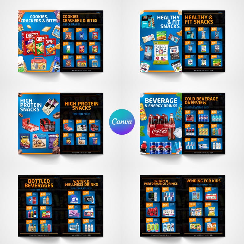 Editable Vending Machine Products Catalog, Vending Drinks Catalog ...