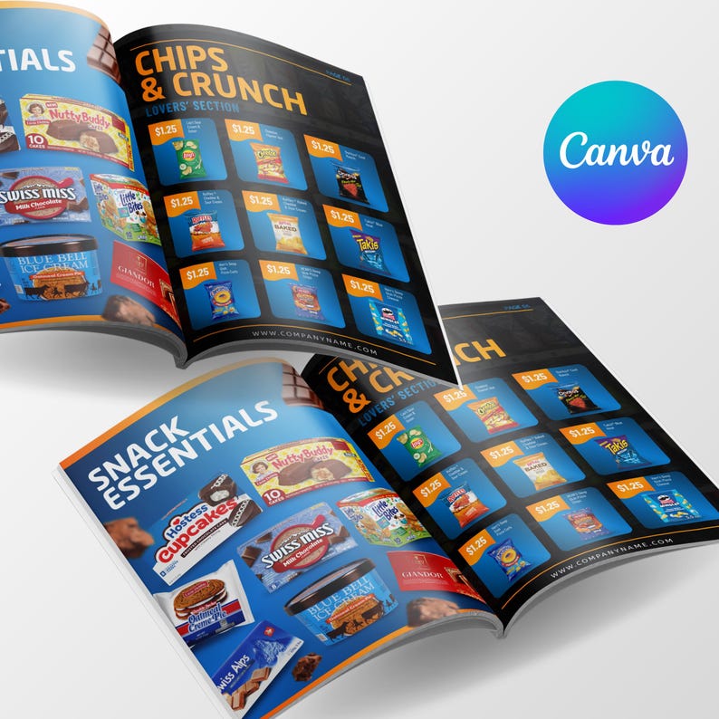 Editable Vending Machine Products Catalog, Vending Drinks Catalog ...