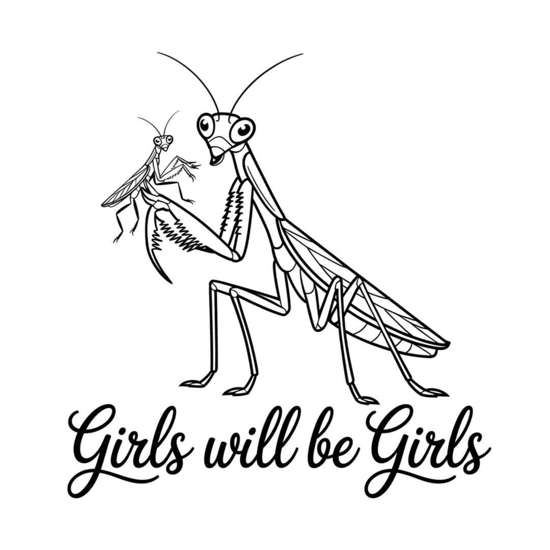 Girls Will Be Girls Mantis PNG, Praying Mantis Shirt Design, Funny ...