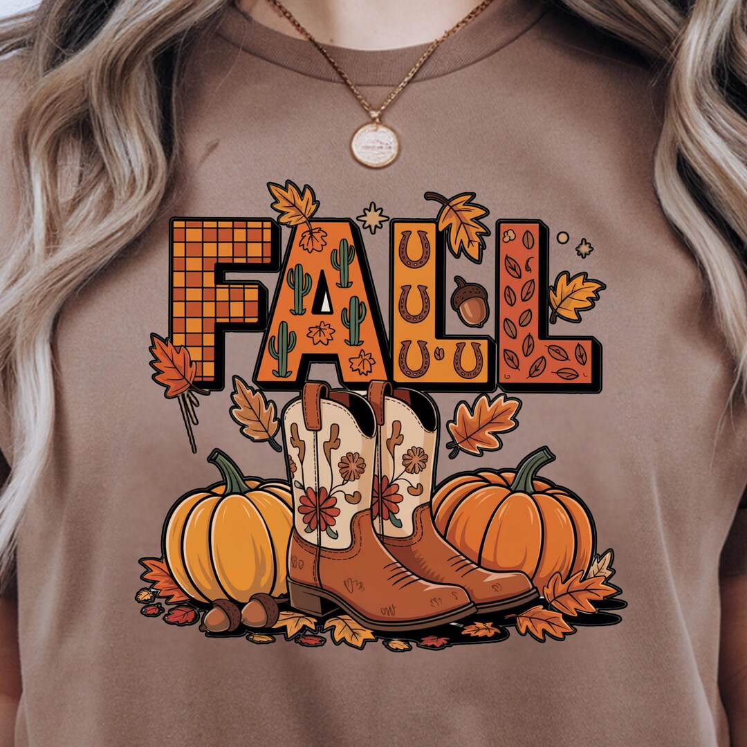 Cowboy Checkered Fall PNG, Western Fall Pumpkin Png, Western Cowgirl ...
