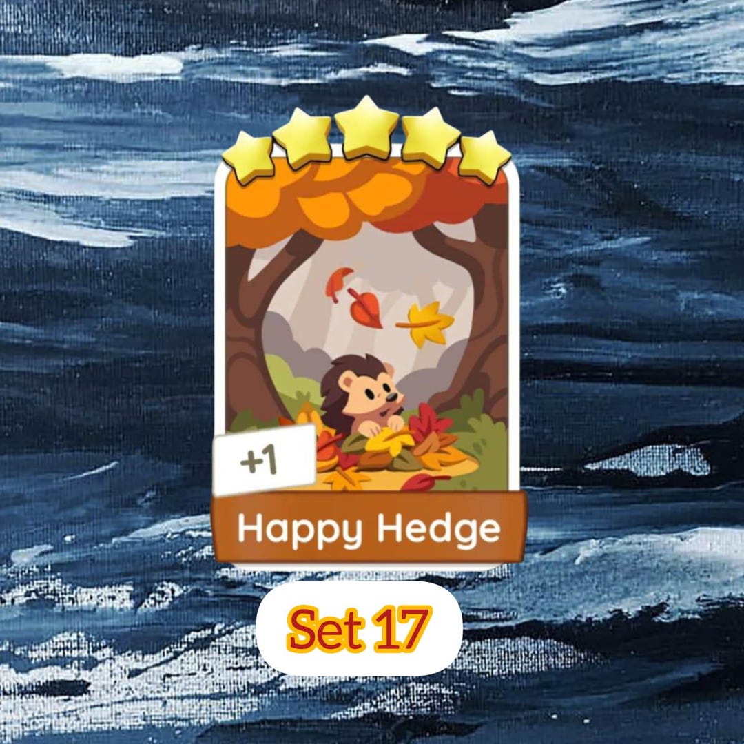 Happy Hedge Monopoly Go 5 Star Sticker Cozy Comforts Album ( Set 17) - Etsy