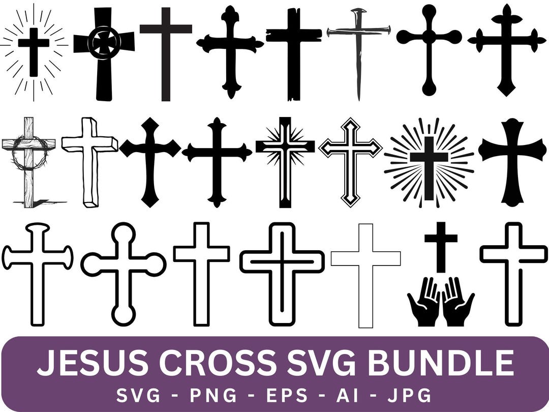 Grunge Christian Cross SVG Bundle: Jesus Cut File (instant Download) - Etsy
