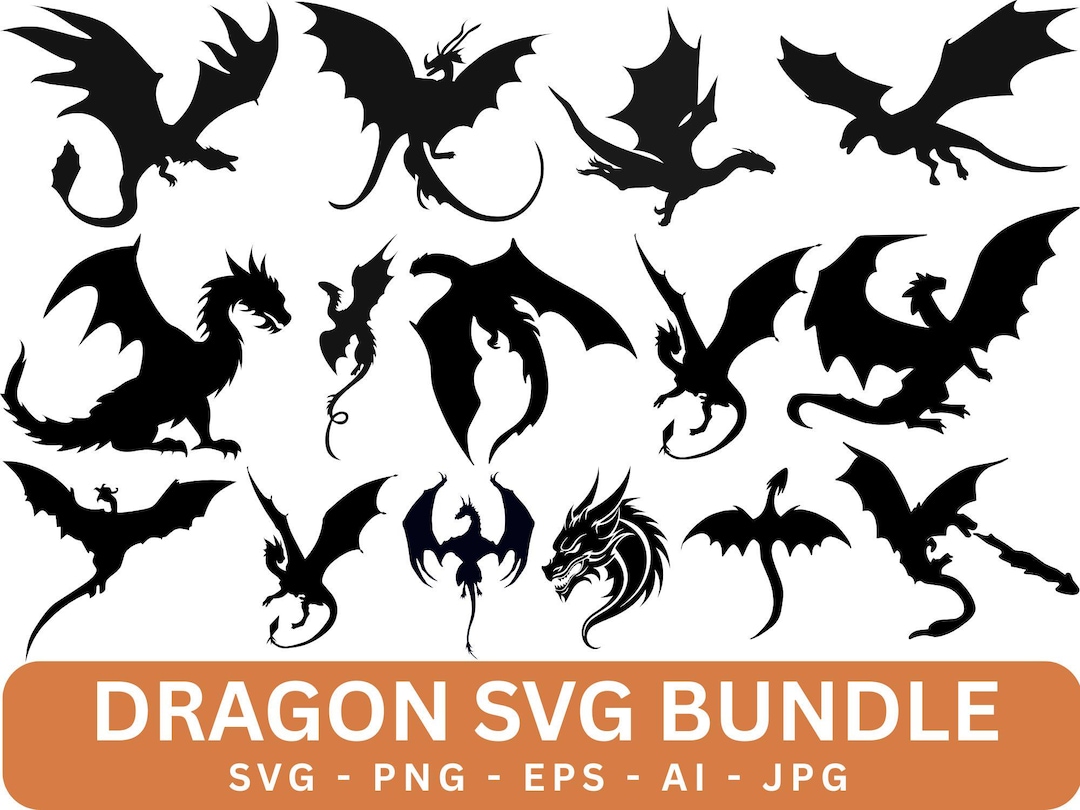 Dragon SVG Bundle, Dragons SVG, Medieval Svg, Fire Dragon Svg ...