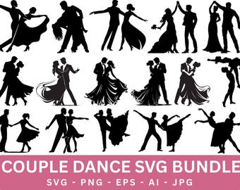Dancing Couple Svg Png: Cut Ready Digital Design for Cricut Silhouette ...