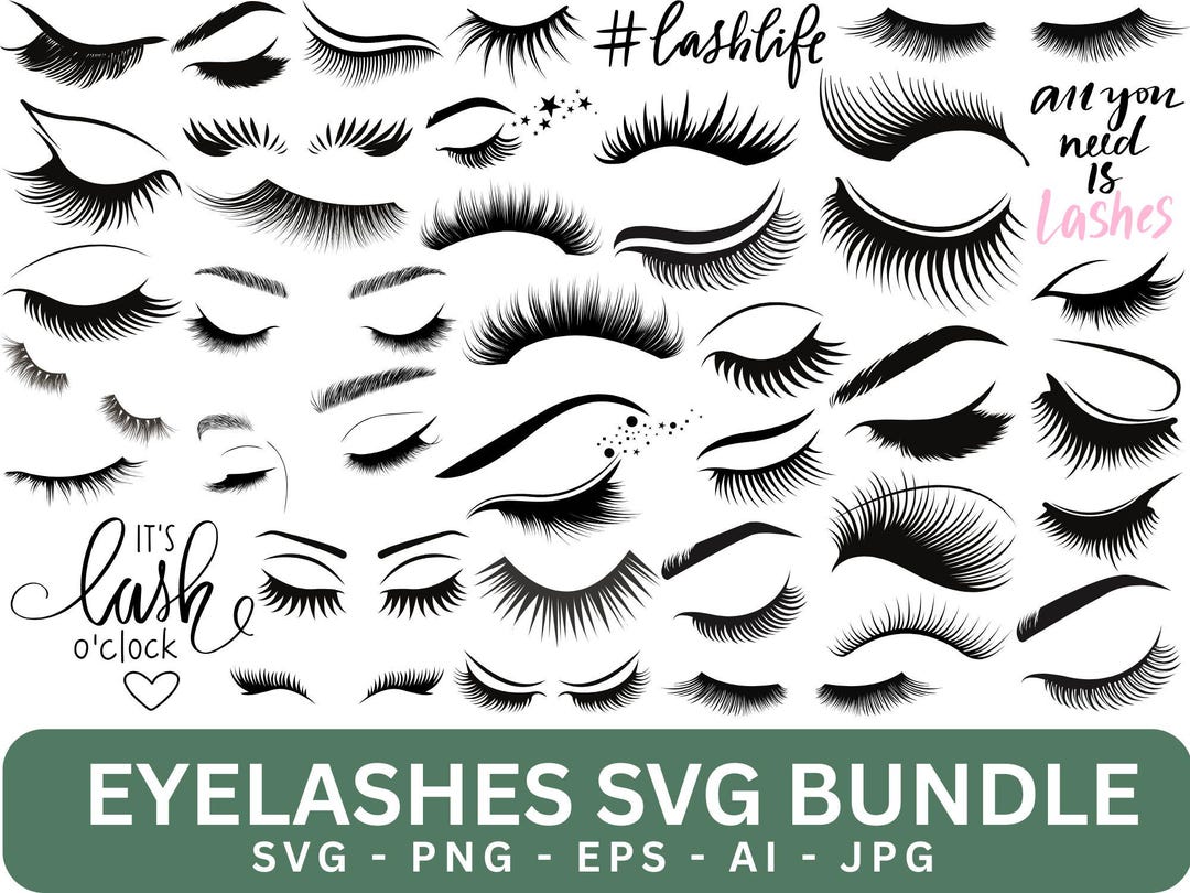 Eyelashes SVG Bundle: Lashes & Brows Cut Files (digital Download - Etsy