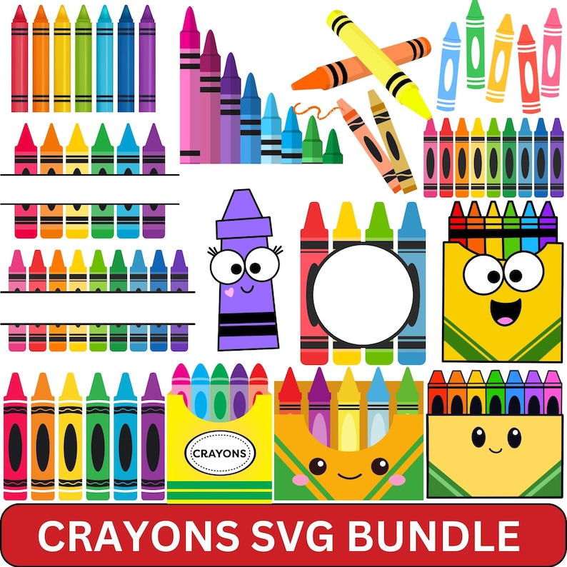 Crayon Split Monogram SVG, Teacher Cut File (digital Download) - Etsy
