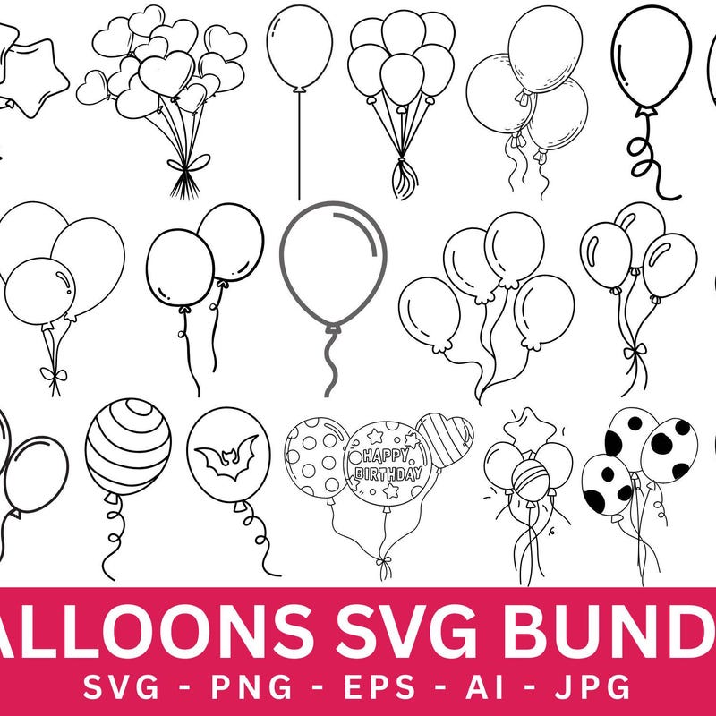 Balloon Line Drawing - Etsy