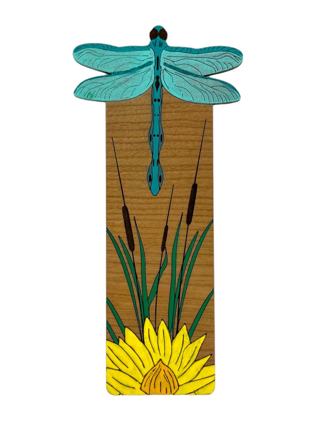 Dragonfly Painted Bookmark - Dragonfly Bookmark - Wood Bookmark - Etsy