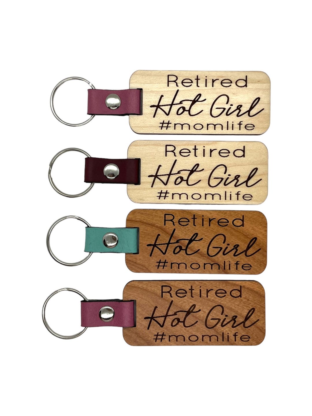 Mom Life Keychain - Choice of Wood - Wood Keychain (mom Life Retired ...