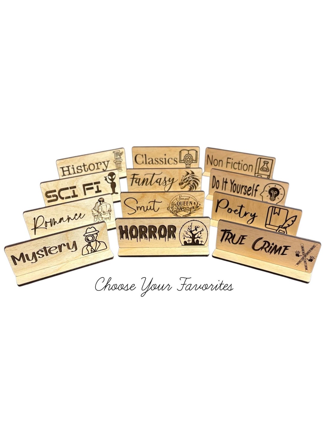 Book Genre Signs - Library Signs - Bookshelf Signs - Choose Your ...