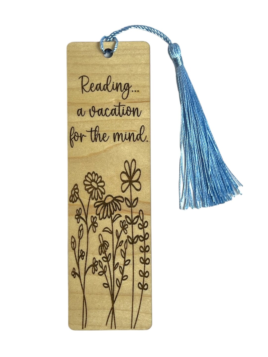 Reading A Vacation for the Mind Bookmark - Maple Wood - Wood Bookmark ...