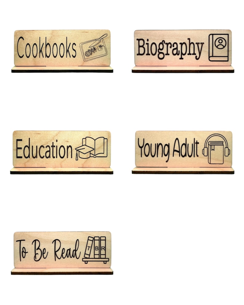 Book Genre Signs - Library Signs - Bookshelf Signs - Choose Your ...