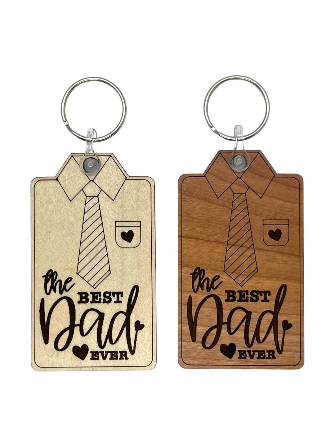 Best Dad Ever Keychain - Choice of Wood - Wood Keychain - Etsy