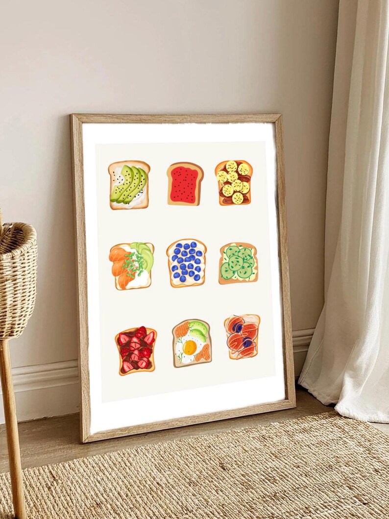 Aesthetic Toast Dining Wall Art | Neutral Aesthetic Digital Download ...