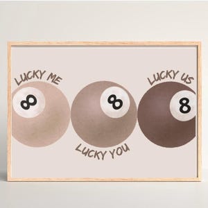 Lucky 8 Ball Print, Neutral Home Decor (digital Download) - Etsy