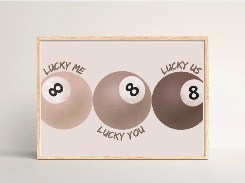 Lucky 8 Ball Print, Neutral Home Decor (digital Download) - Etsy